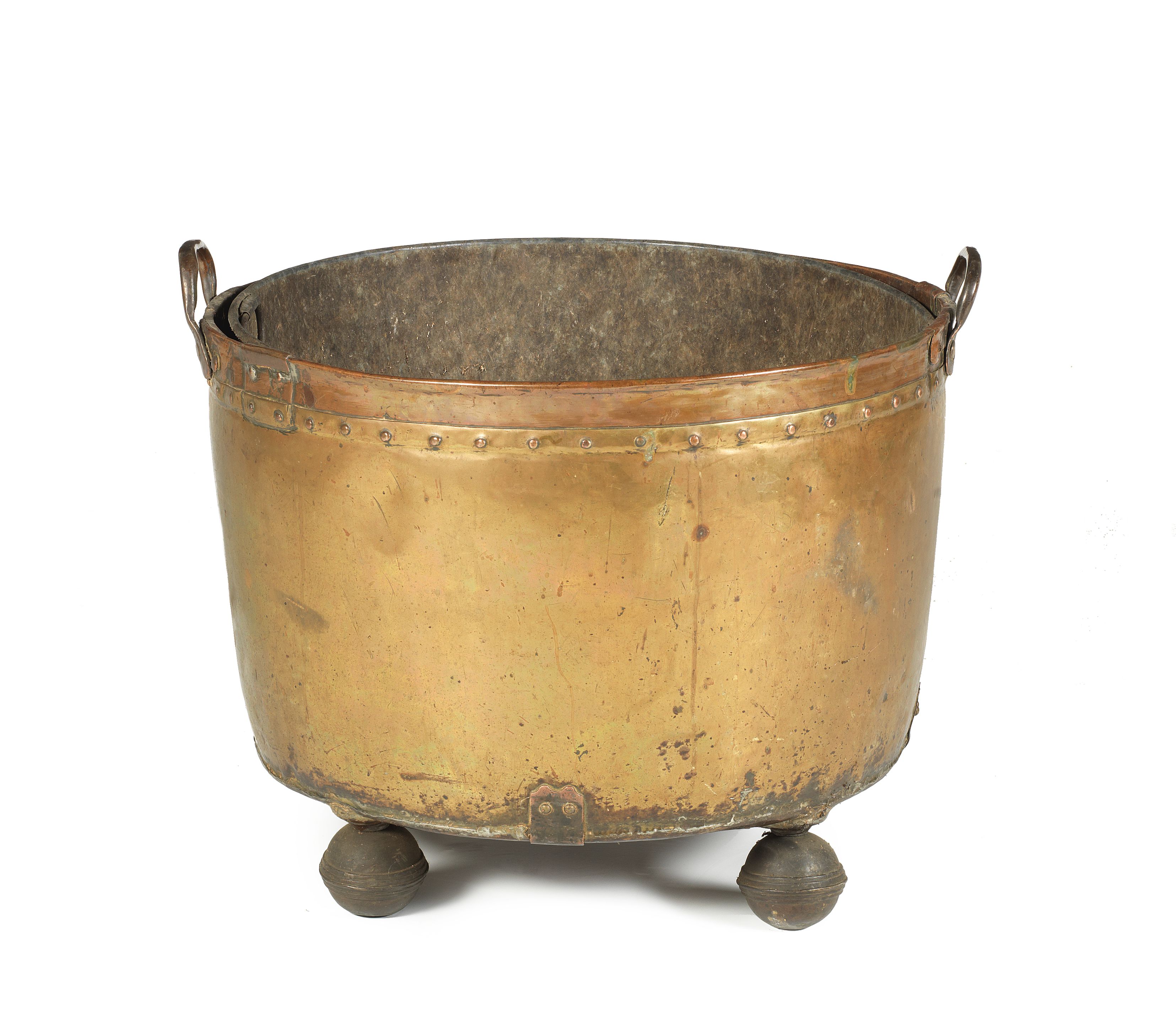 Bonhams : A large Victorian brass and copper boiling pot