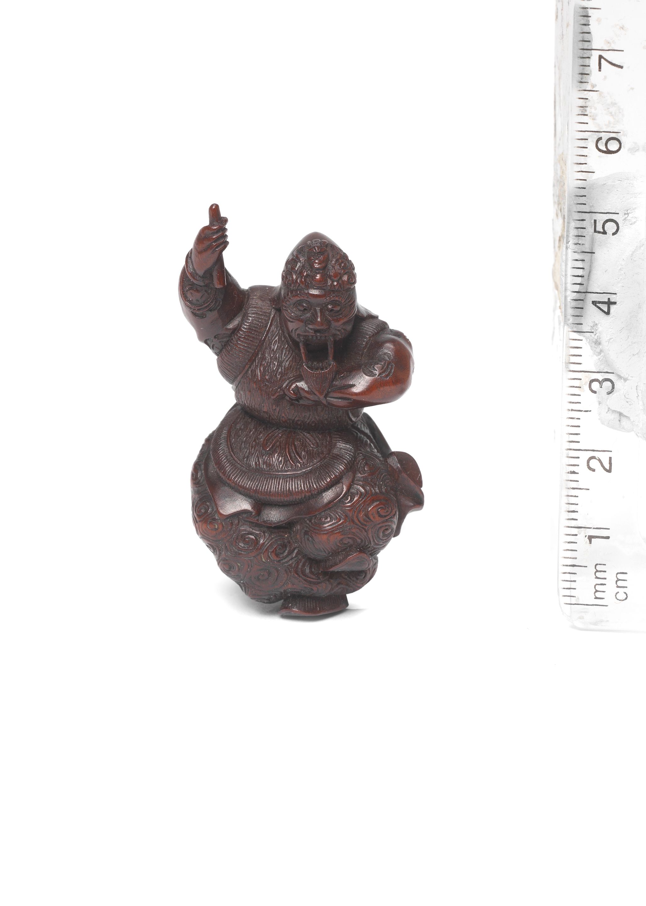 Bonhams : A wood netsuke of a Ranryo-o dancer Nagoya/Gifu, Mino ...
