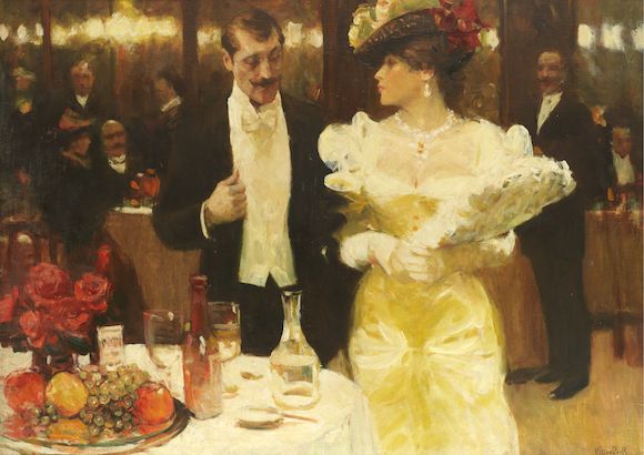 Bonhams : Victor Guerrier (French, 1893-1968) Un couple élégant dans un ...