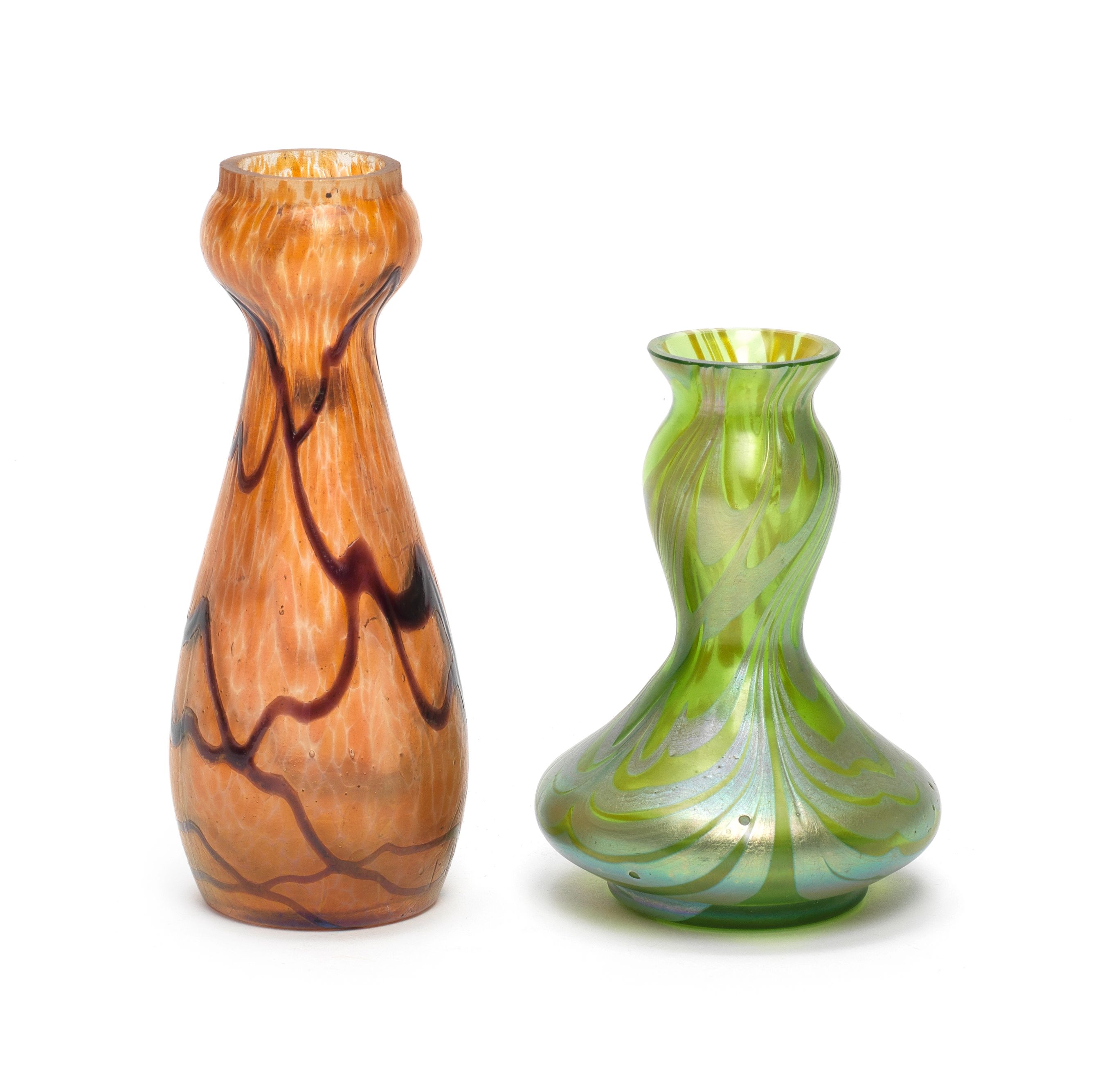 Bonhams : Two Irridescent Phänomen Glass Vases, Loetz and Loetz ...