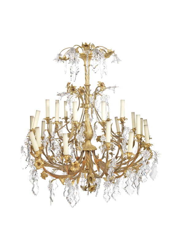 Bonhams An Impressive Thirty Light Gilt Brass And Moulded And Cut