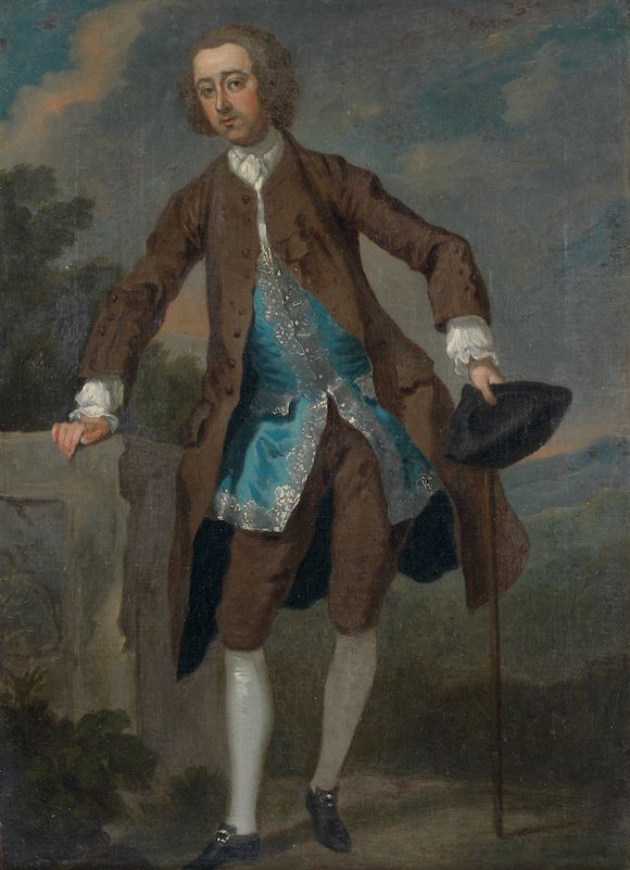 Bonhams : After William Hogarth, 18th Century Portrait of Gustavus Hamilton, 2nd Viscount Boyne ...