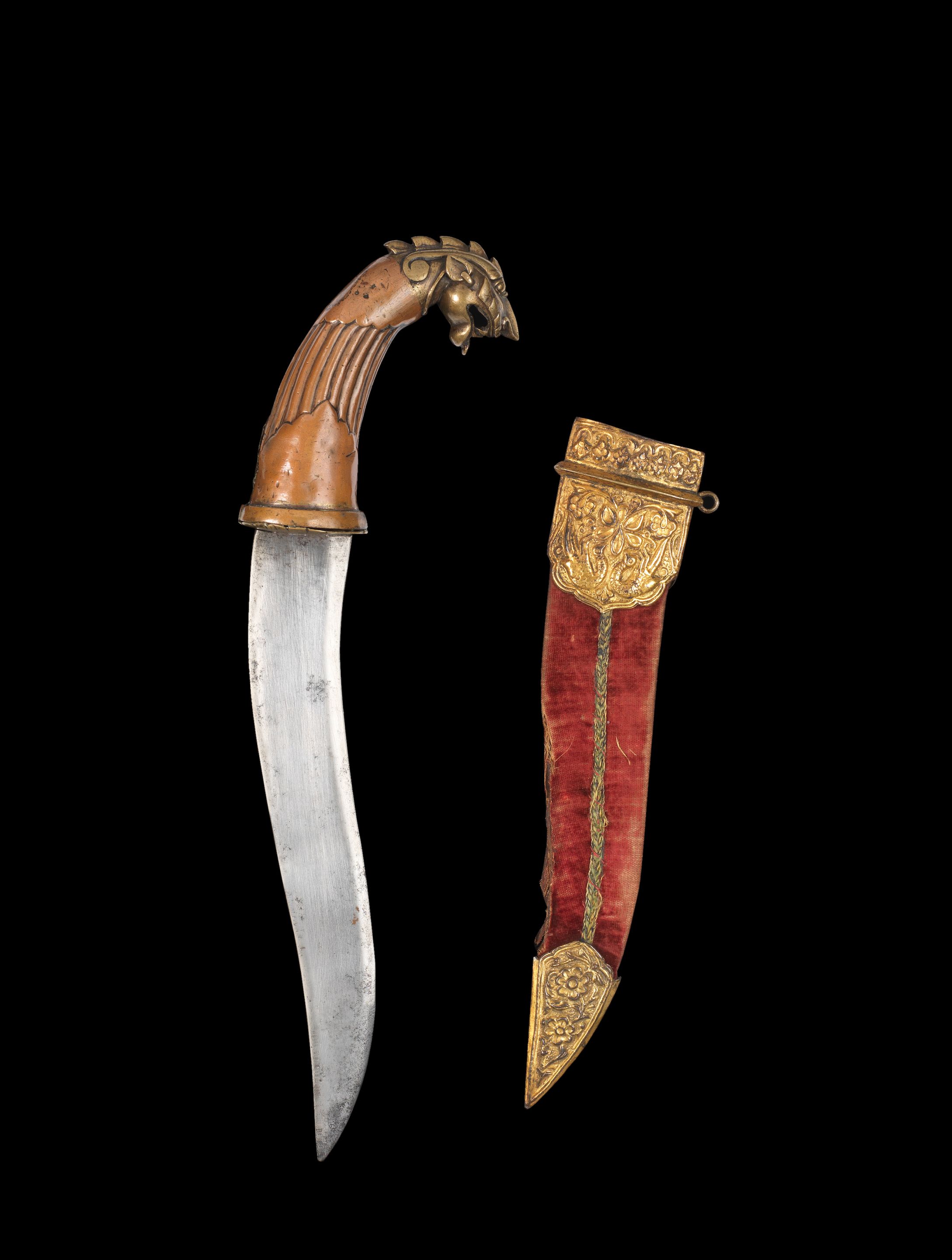 Bonhams : A brass and copper-hilted steel dagger (khanjar) South India ...
