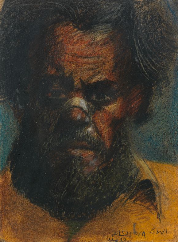Bonhams : Mustafa Al Hallaj (Palestine, 1938-2002) Self-Portrait
