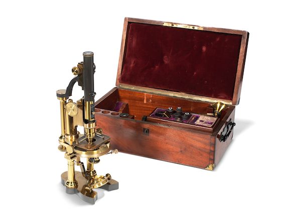 Bonhams : A Nachet et Fils brass polarising compound microscope, French ...