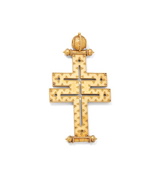 Bonhams : A cross pendant, by Phillips Brothers & Son,