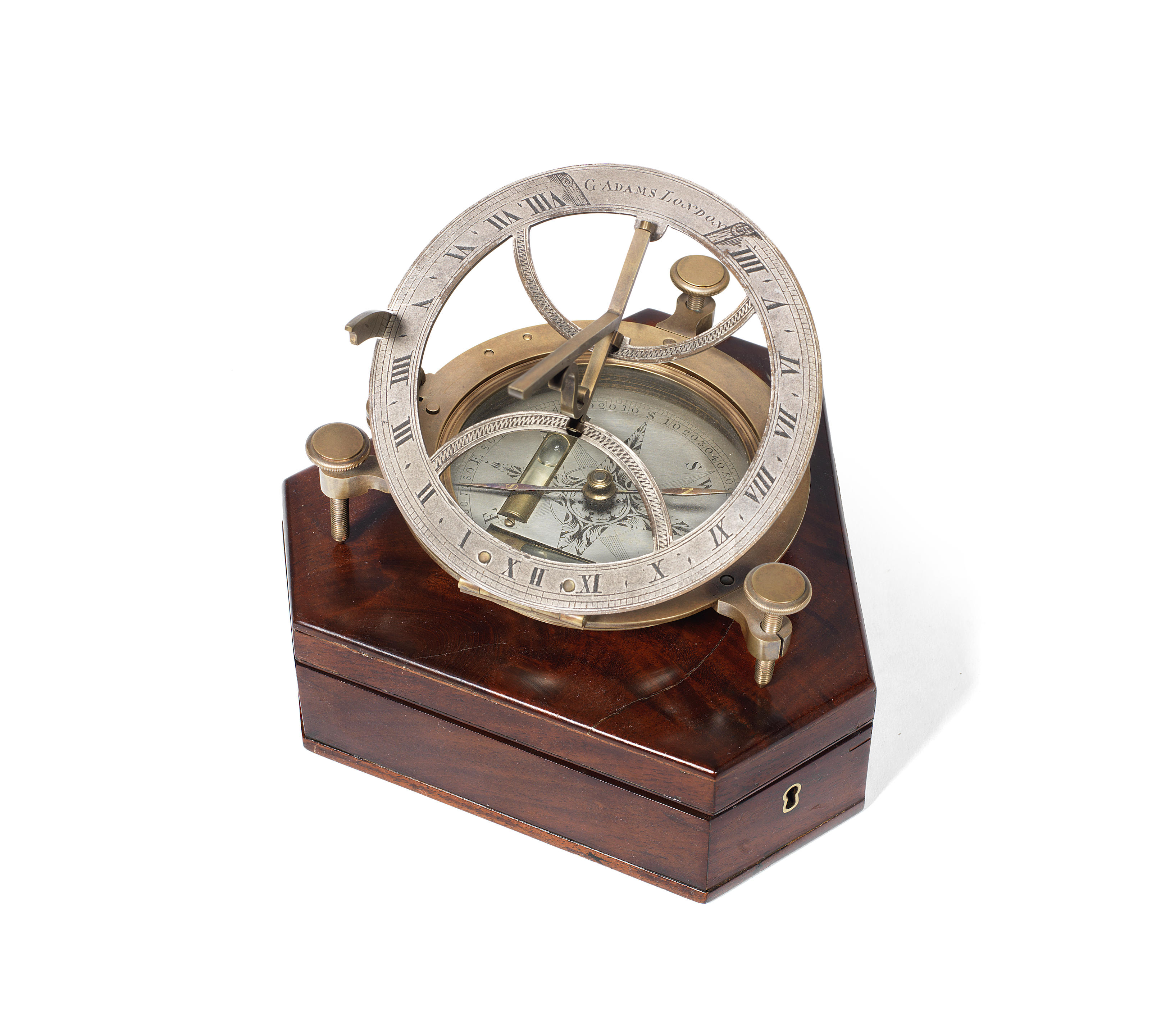 Bonhams A George Adams Senior Brass Universal Inclining Dial English