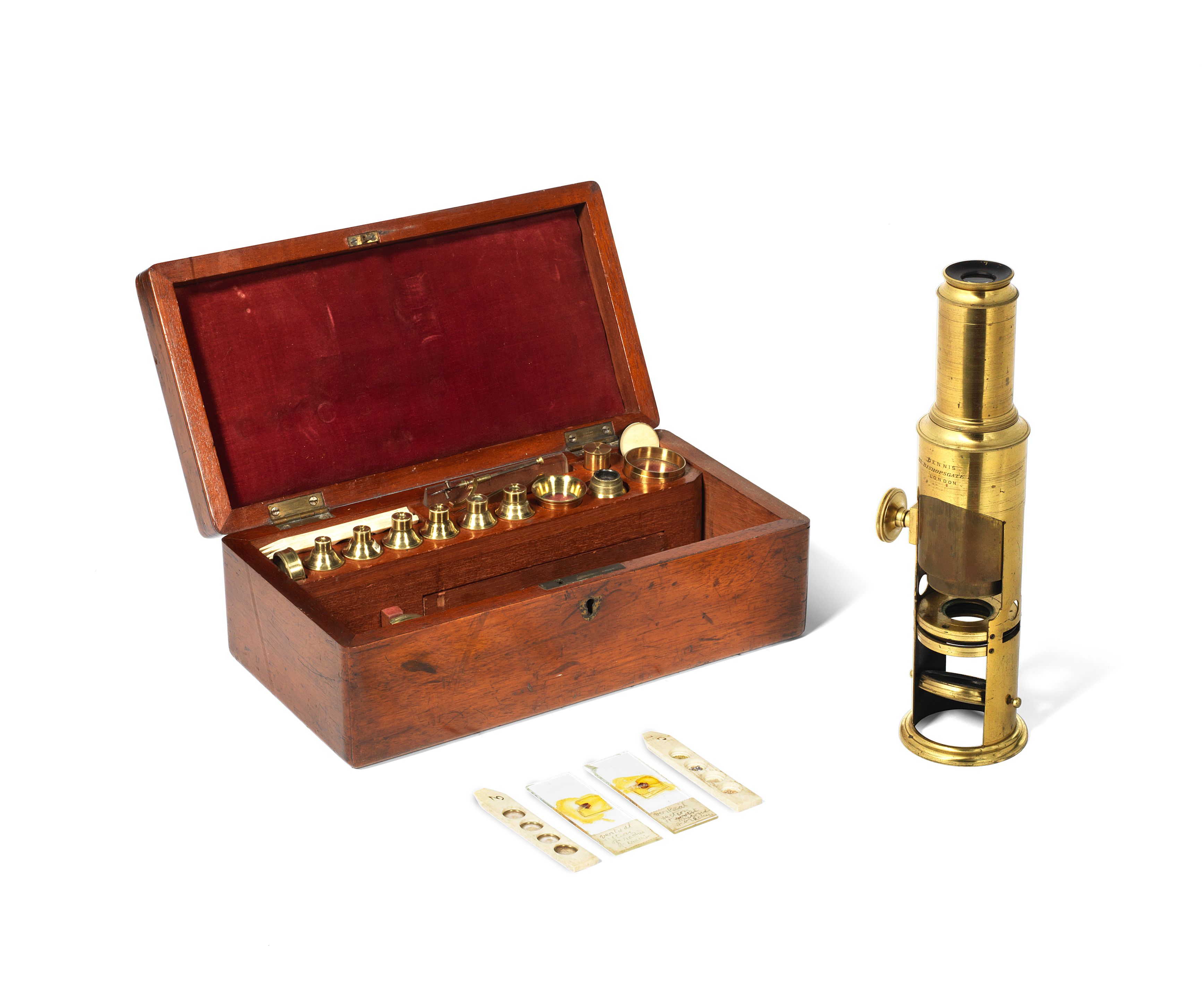 Bonhams : A John Charles Dennis brass drum microscope, English, mid ...