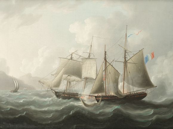 Bonhams : Thomas Buttersworth (British, 1768-1828) A Royal Navy brig in ...