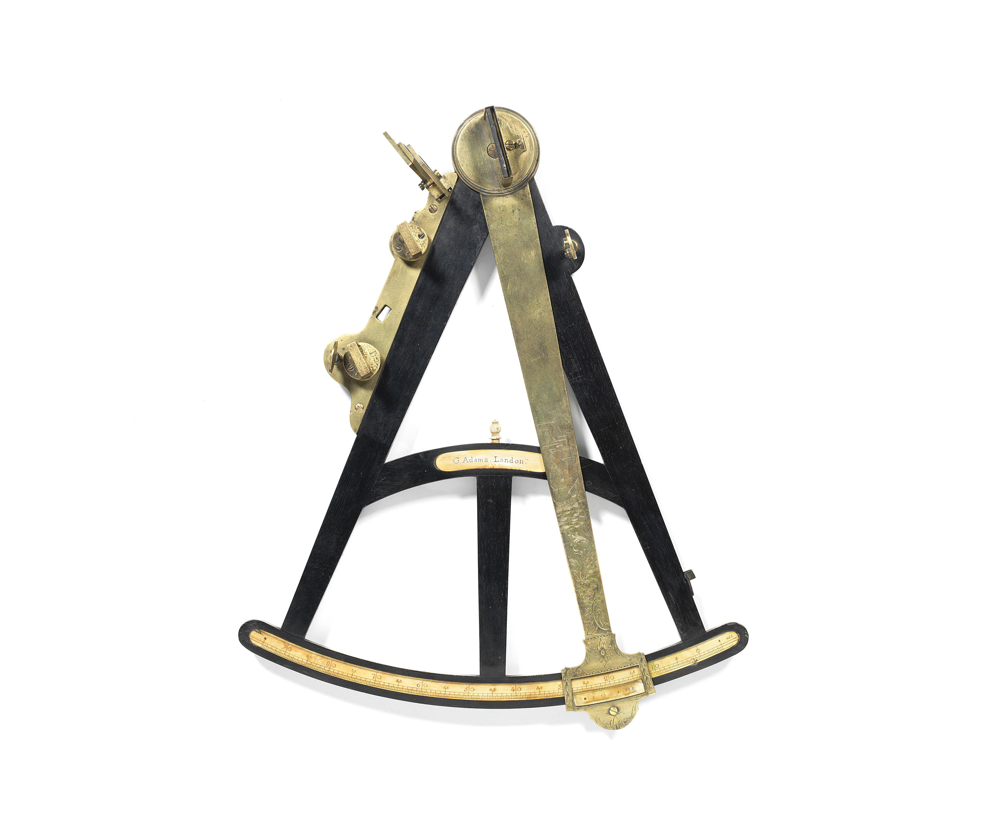 Bonhams An Ebony And Brass Hadleys Quadrant Or Octant Late 18th