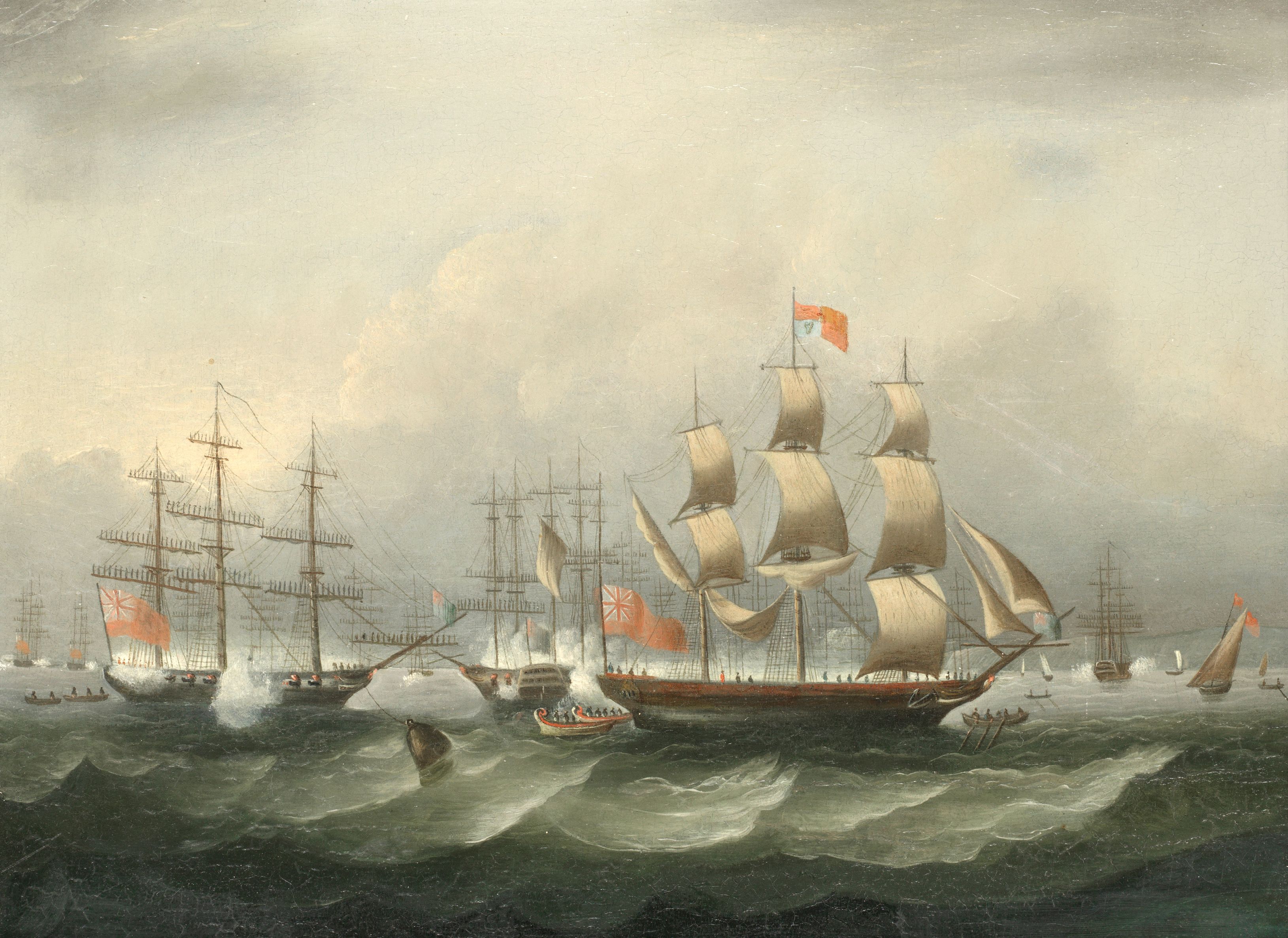 Bonhams : Circle of Thomas Buttersworth (British, 1768-1828) Ships of ...
