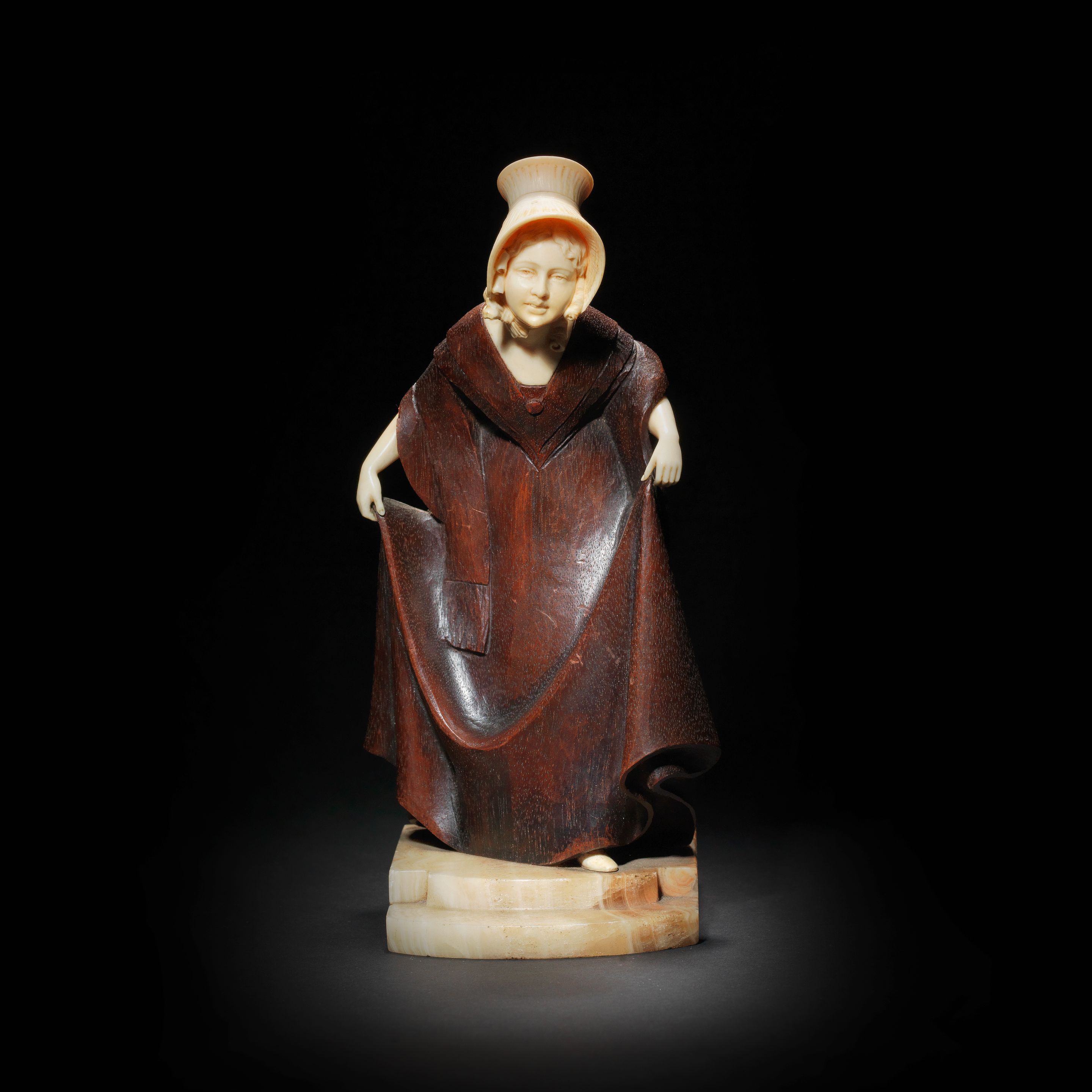 Bonhams : 'Formal Greetings' a carved ivory and sculptured wood figure ...