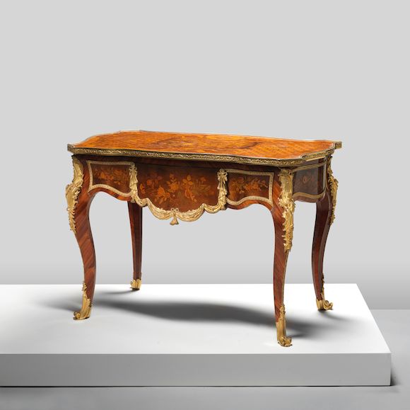 Bonhams : A French 19th century ormolu mounted tulipwood, birds' eye ...