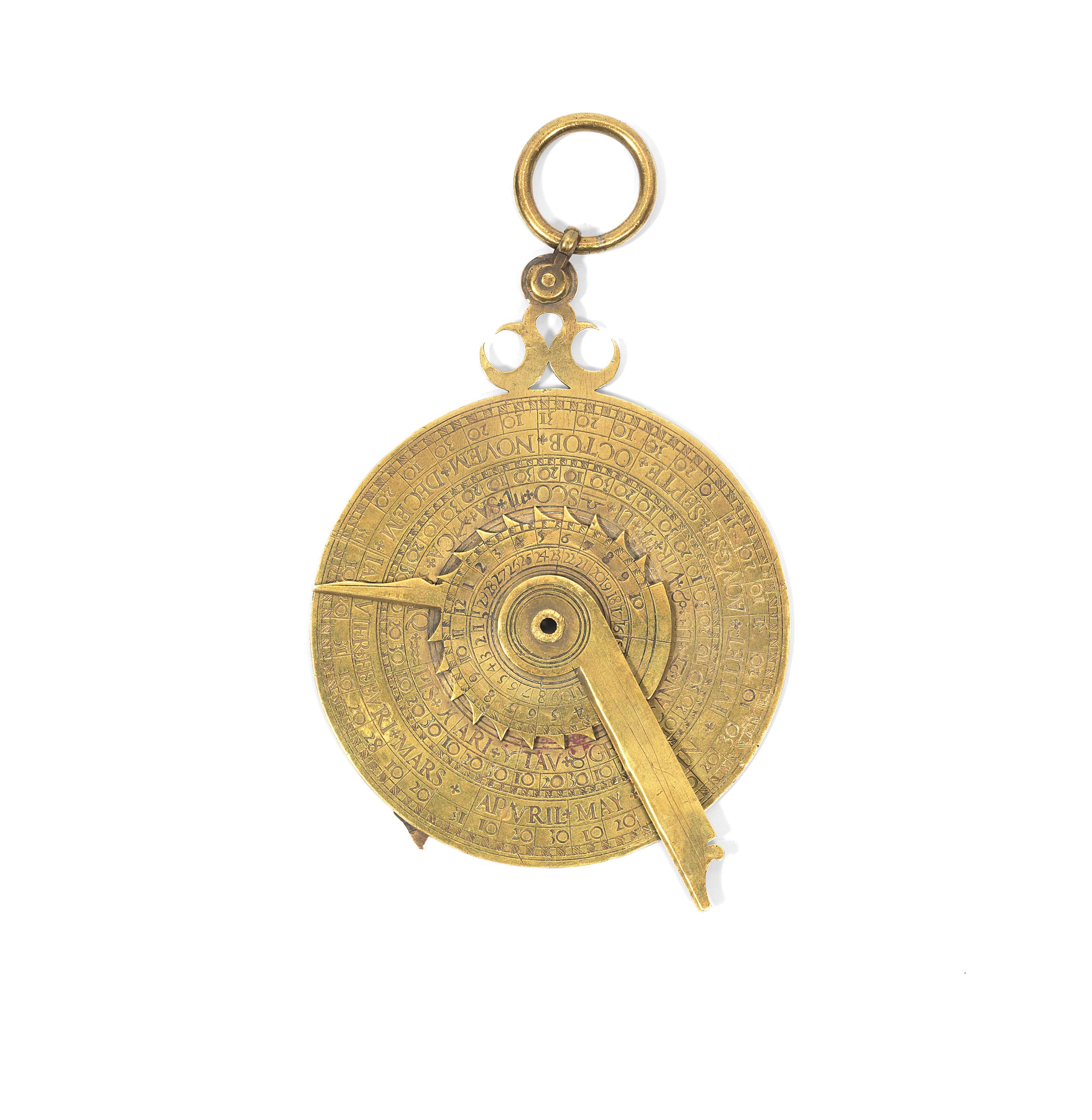 Bonhams : A brass combined nocturnal and altitude sun-dial, French, Mid ...