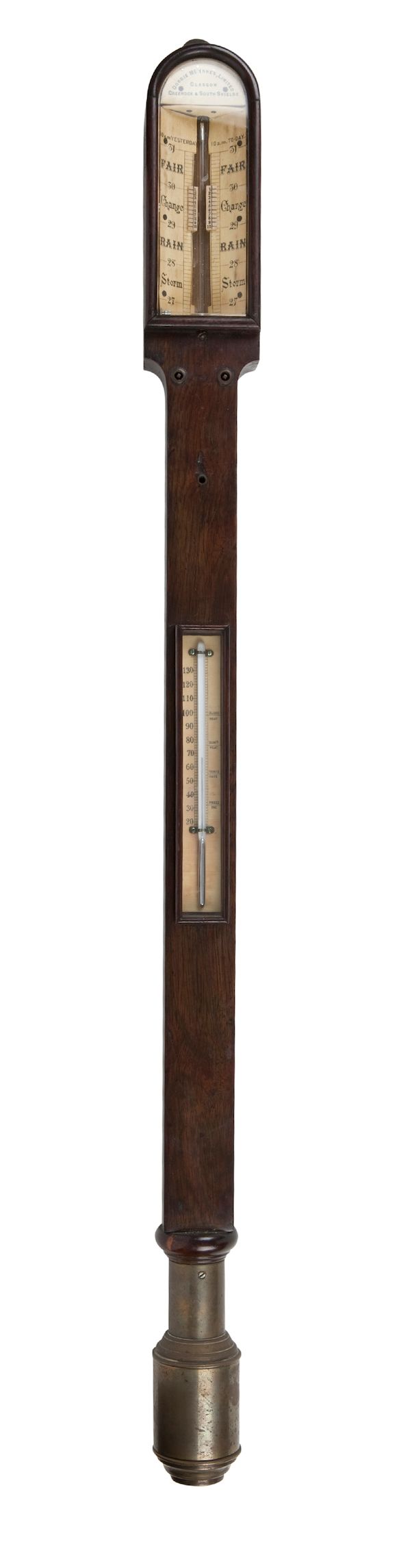 Bonhams : A 19th century rosewood and brass marine barometer Dobbie ...