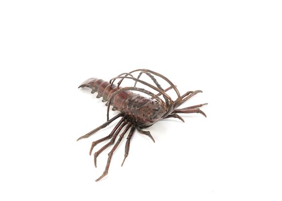 Bonhams : A Japanese articulated copper model of a crayfish Meiji Period