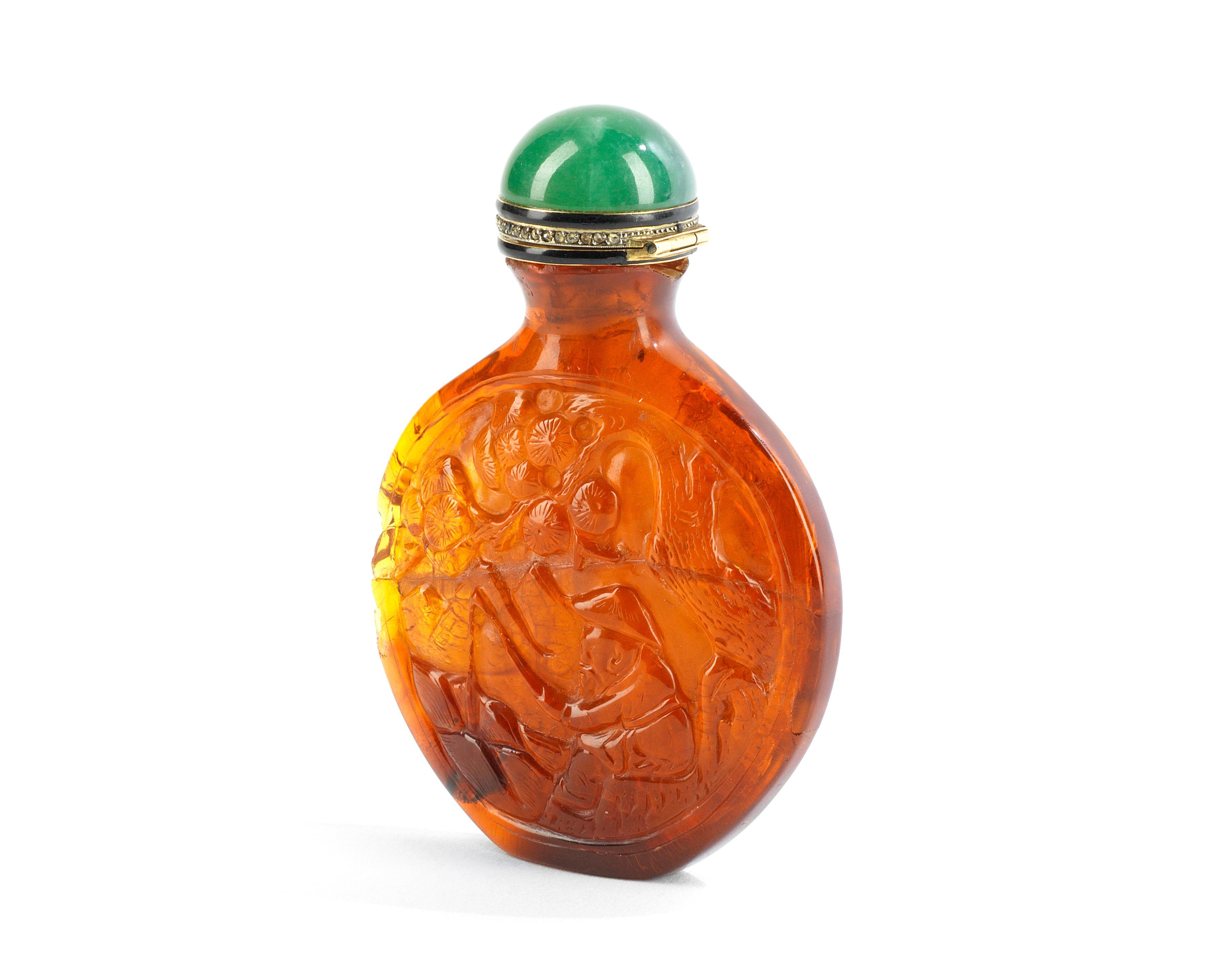 Bonhams : VAN CLEEF & ARPELS An Art Deco amber scent bottle signed 'Van ...