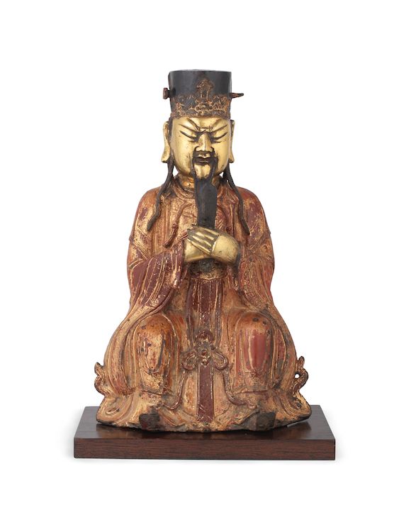 Bonhams : A gilt-lacquered bronze figure of Tianguan 16th/17th century (2)
