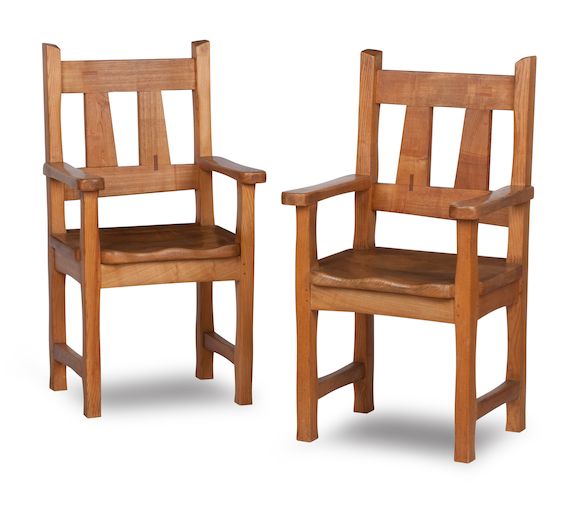 Bonhams : Tim stead (Scottish 1952-2000) A pair of ash and elm chairs
