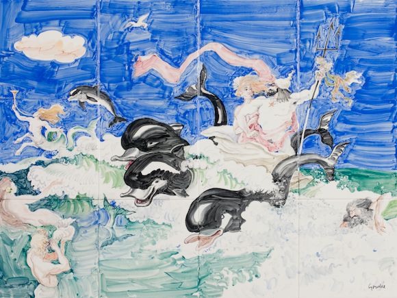 Bonhams : Alexander Goudie (British, 1933-2004) Neptune 59.5 x 79.5 cm ...
