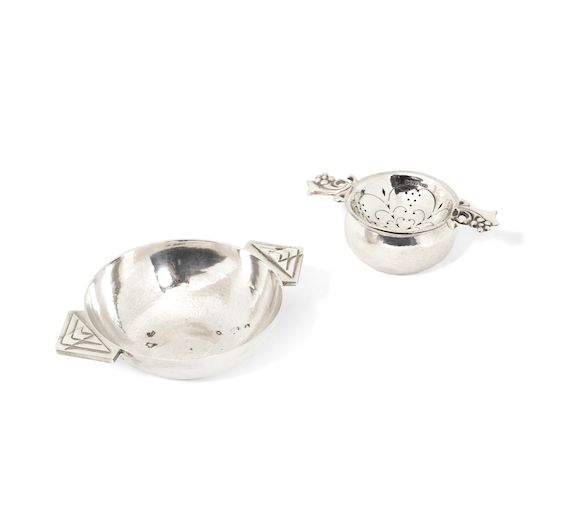 Bonhams : ROBERT EDGAR STONE: An Art Deco silver tea strainer London ...