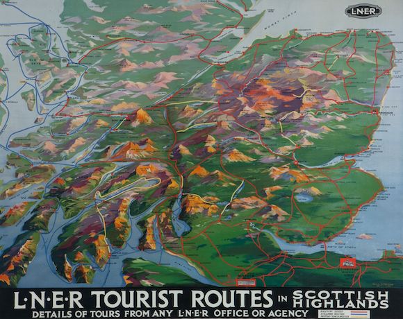 Bonhams : MAP - SCOTTISH RAILWAY MASON (FRANK HENRY) LNER Tourist ...