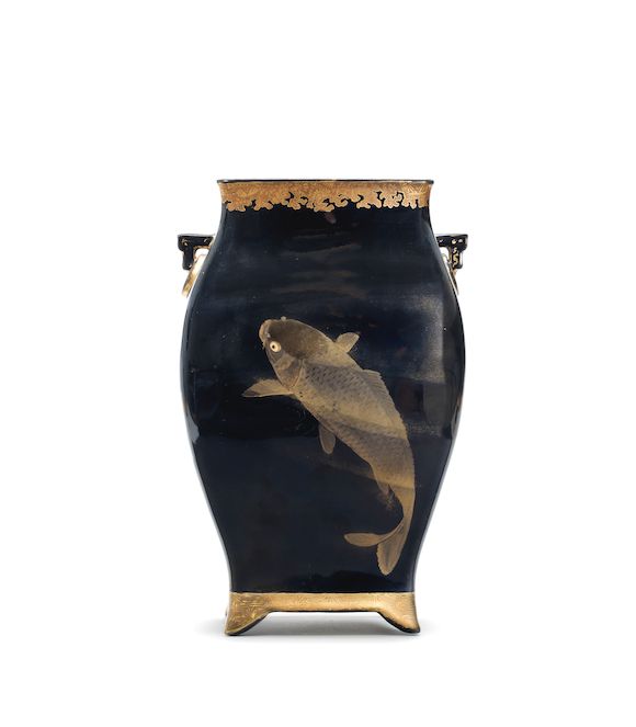 Bonhams : A rectangular baluster Seto porcelain vase By Kawamoto ...