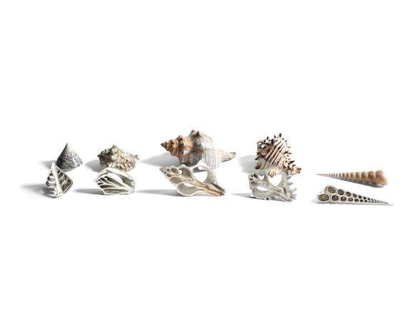 Bonhams : ROSS MORGAN: A set of six electroformed silver shells London ...