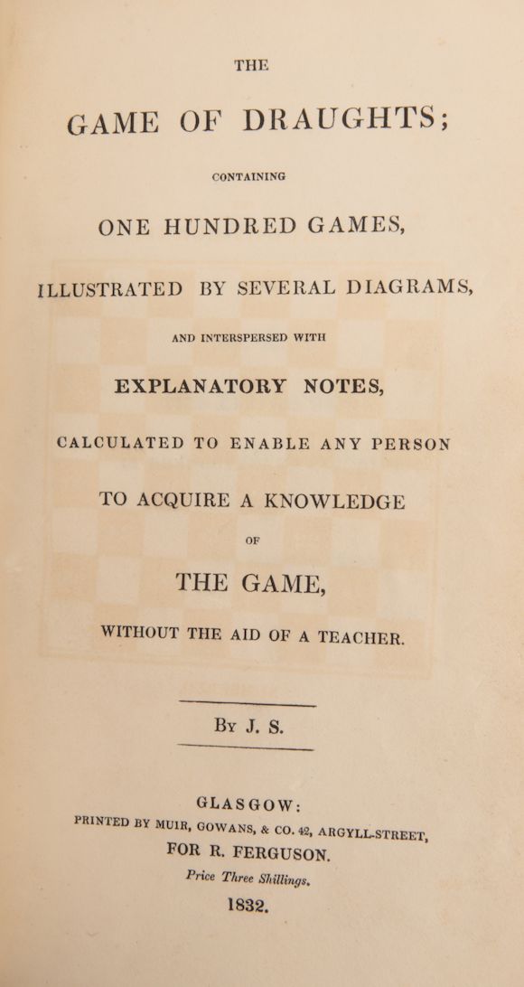 Bonhams : DRUMMOND (JOHN) The Scottish Draught Player, second edition ...