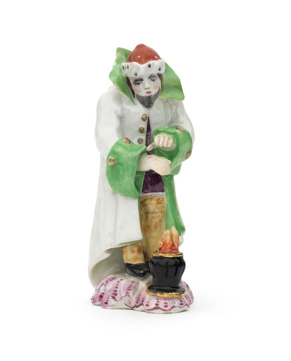 Bonhams : A Longton Hall figure of Winter and a white figure of a nun ...