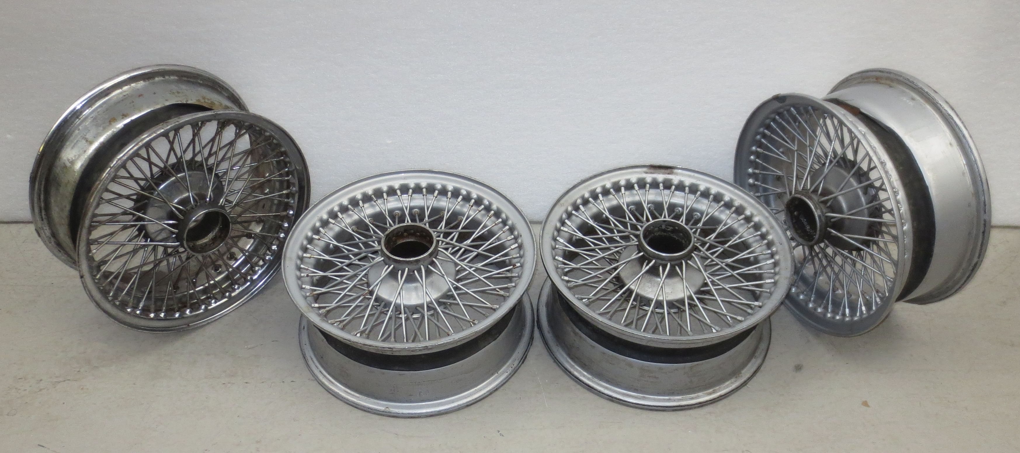 Bonhams Cars : A set of four wire-spoked wheels to suit Aston Martin ...