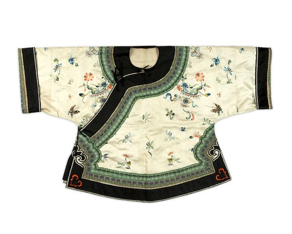 Bonhams : Three embroidered silk girl's and woman's upper garments ...