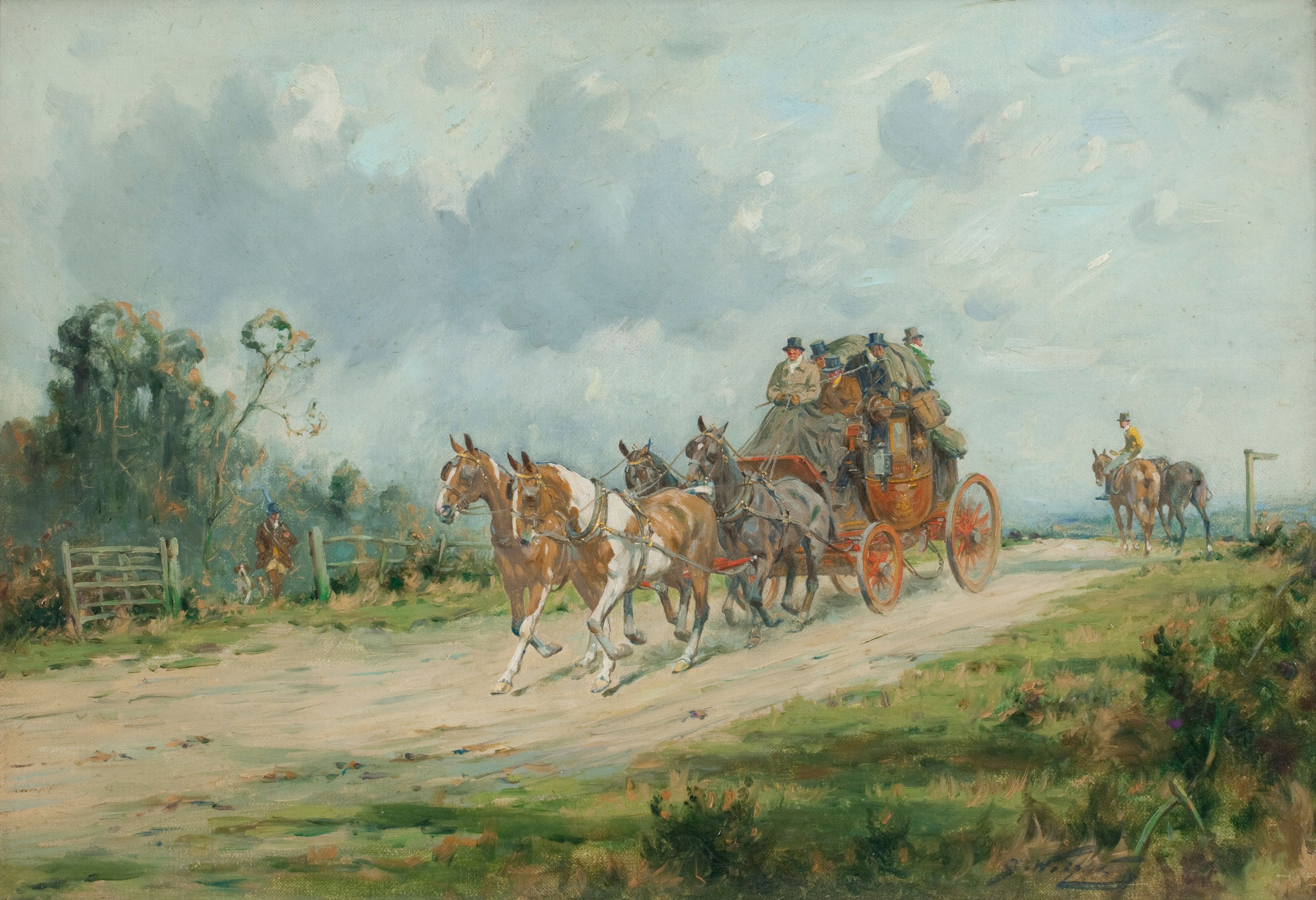 Bonhams : George Wright (British, 1834-1934) 'Coach and Four'