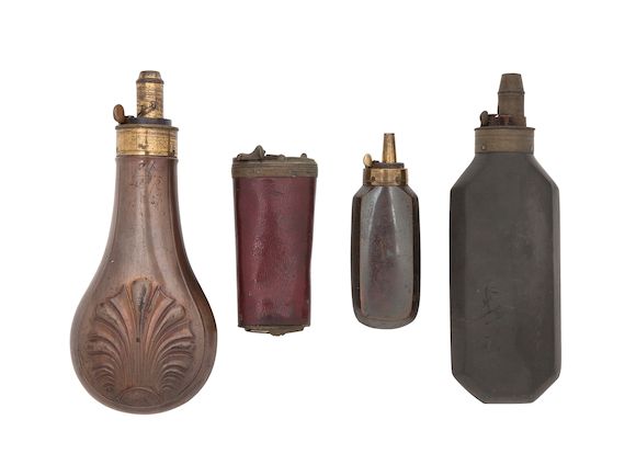 Bonhams : A Group Of Various Powder- And Shot-Flasks For Antique ...