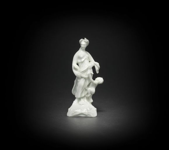 Bonhams : A small and rare Longton Hall figure of a woman and child ...