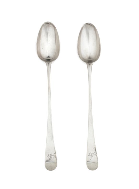 Bonhams : A pair of West Country George III silver basting spoons by ...