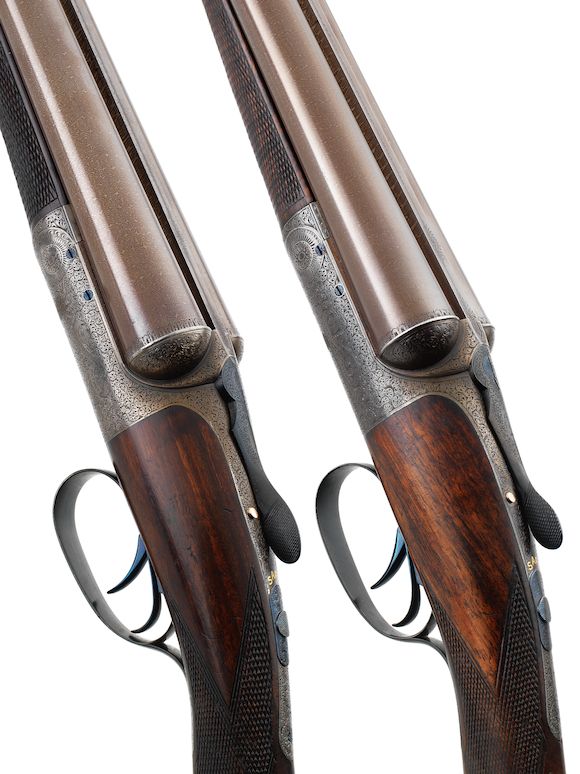 Bonhams : A pair of 12-bore round-action ejector guns by J. Dickson ...