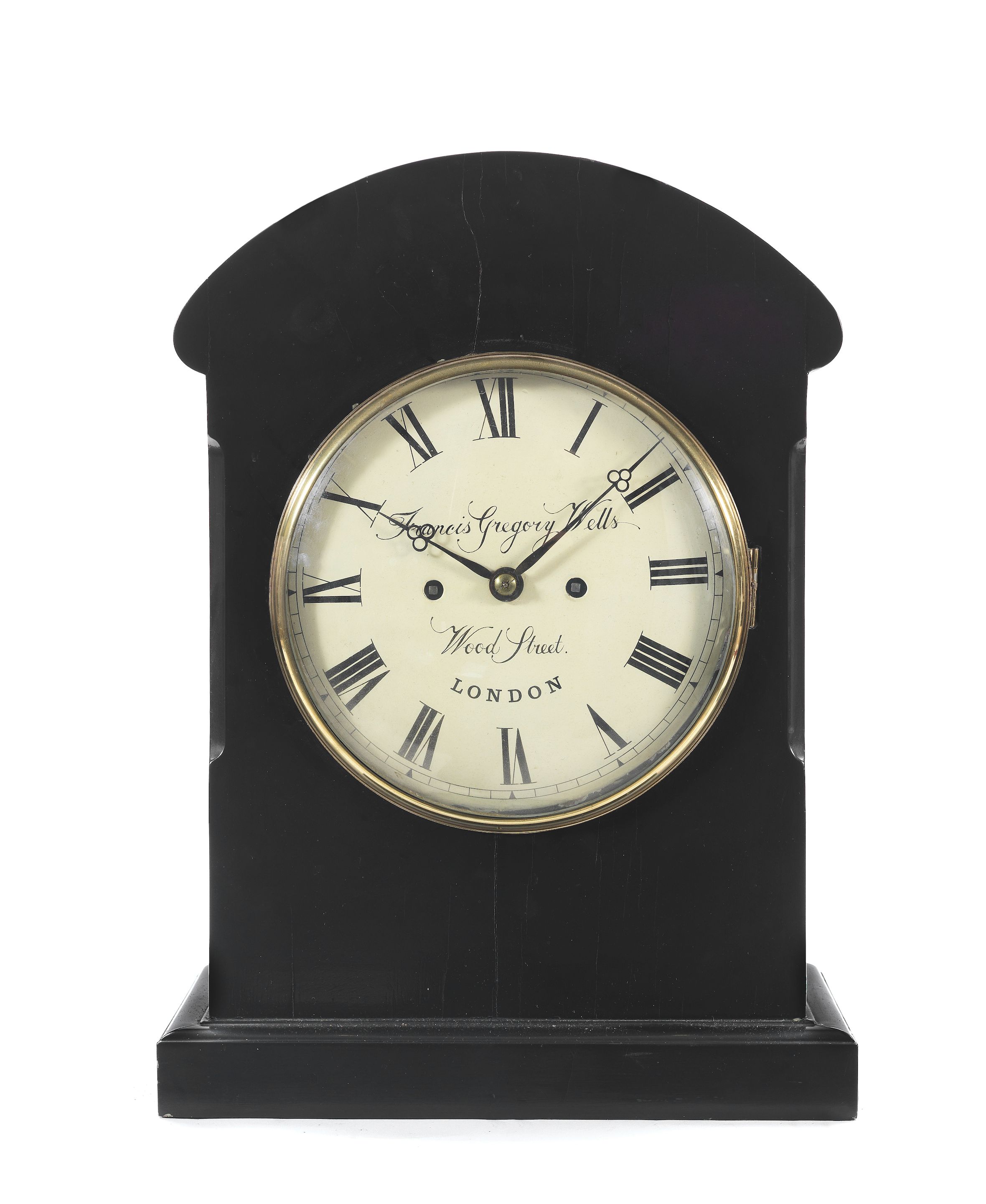 Bonhams : A mid 19th century ebonised bracket clockthe dial signed ...