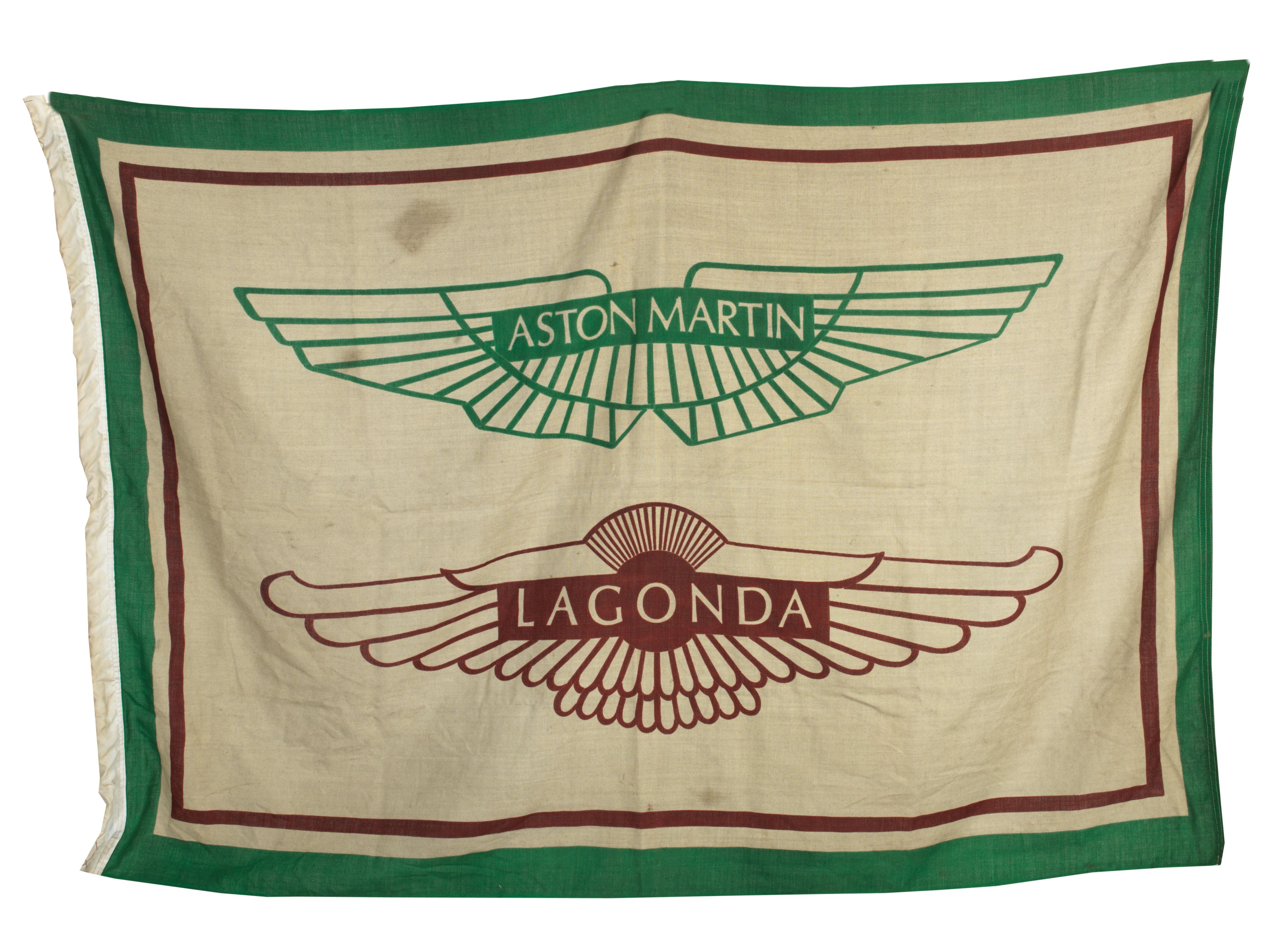 Bonhams Cars : A large Aston Martin Lagonda factory flag, believed 1960s,