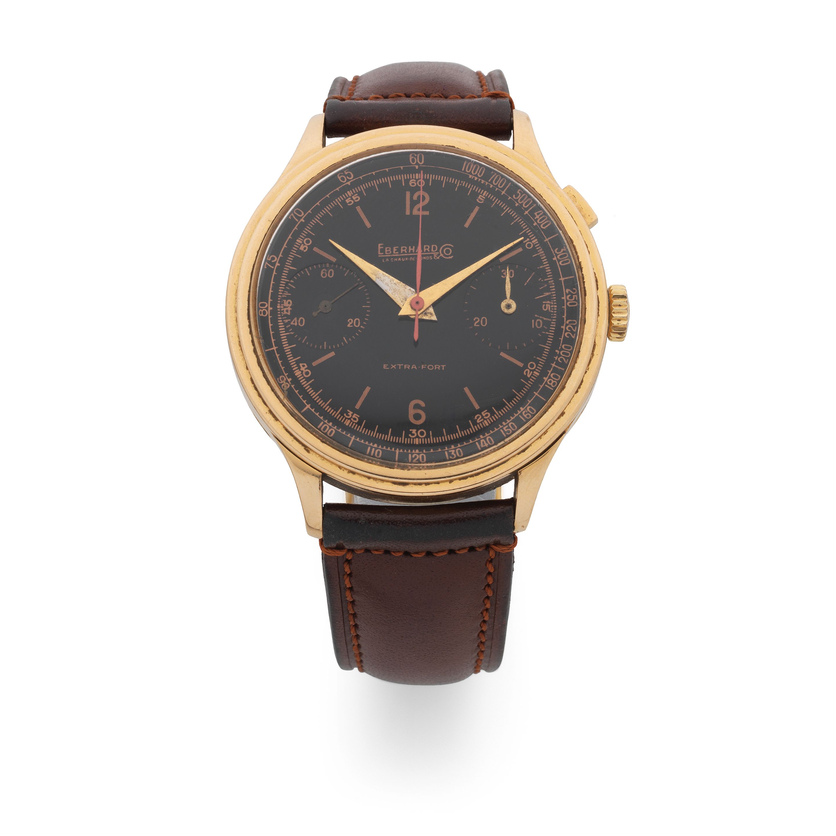 Bonhams : Eberhard & Co. An 18K gold manual wind single button ...