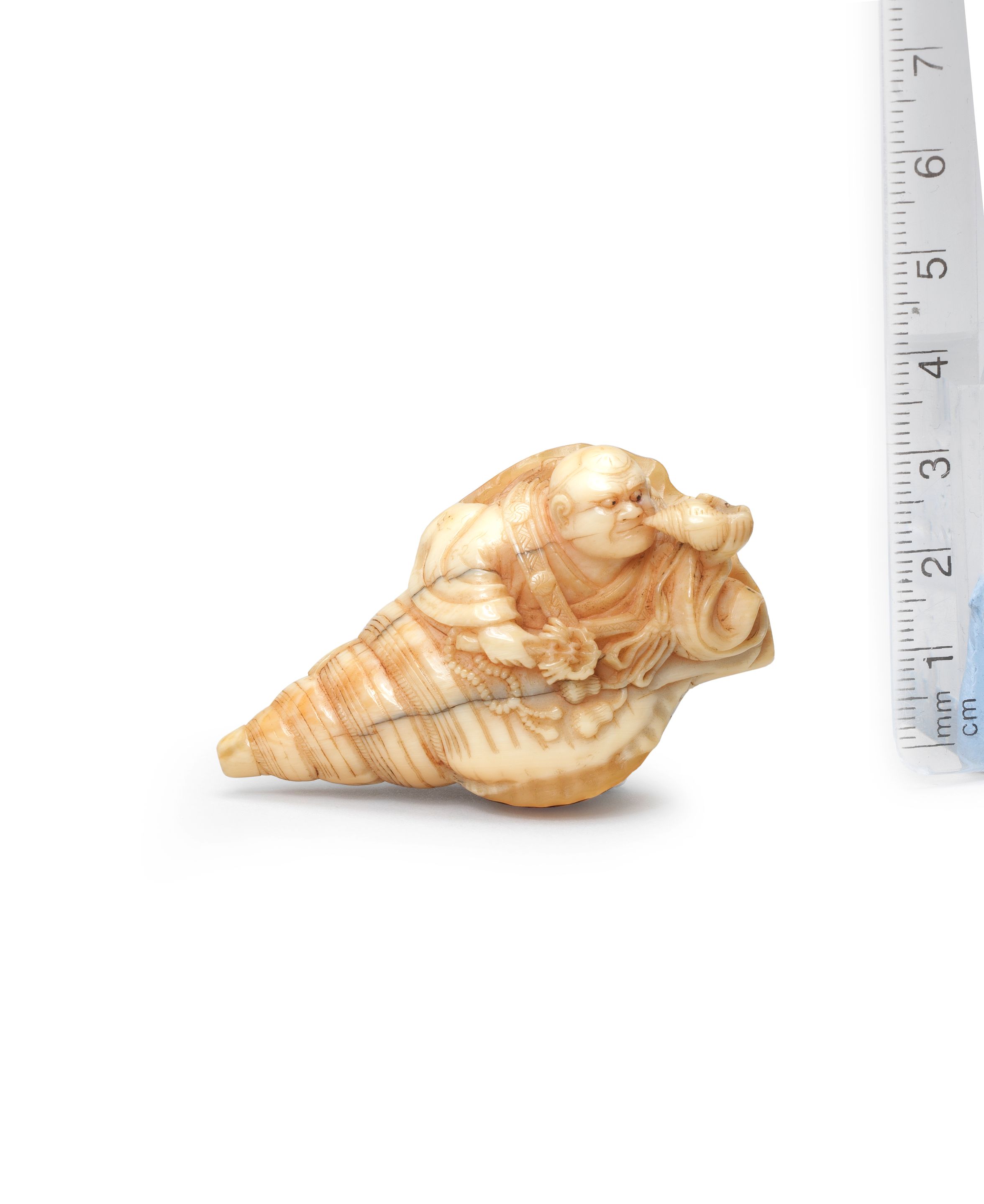 Bonhams : A marine ivory netsuke of Benkei Style of Ogasawara Issai ...