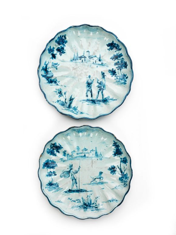 Bonhams : A pair of Savona maiolica lobed circular plates, late 18th ...