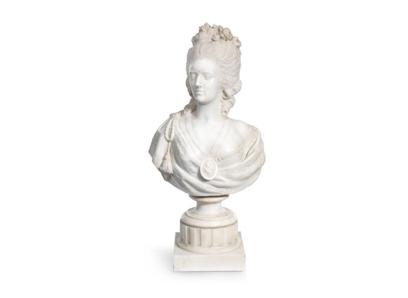 Bonhams : A 19th century white marble bust of Marie Antoinette After ...