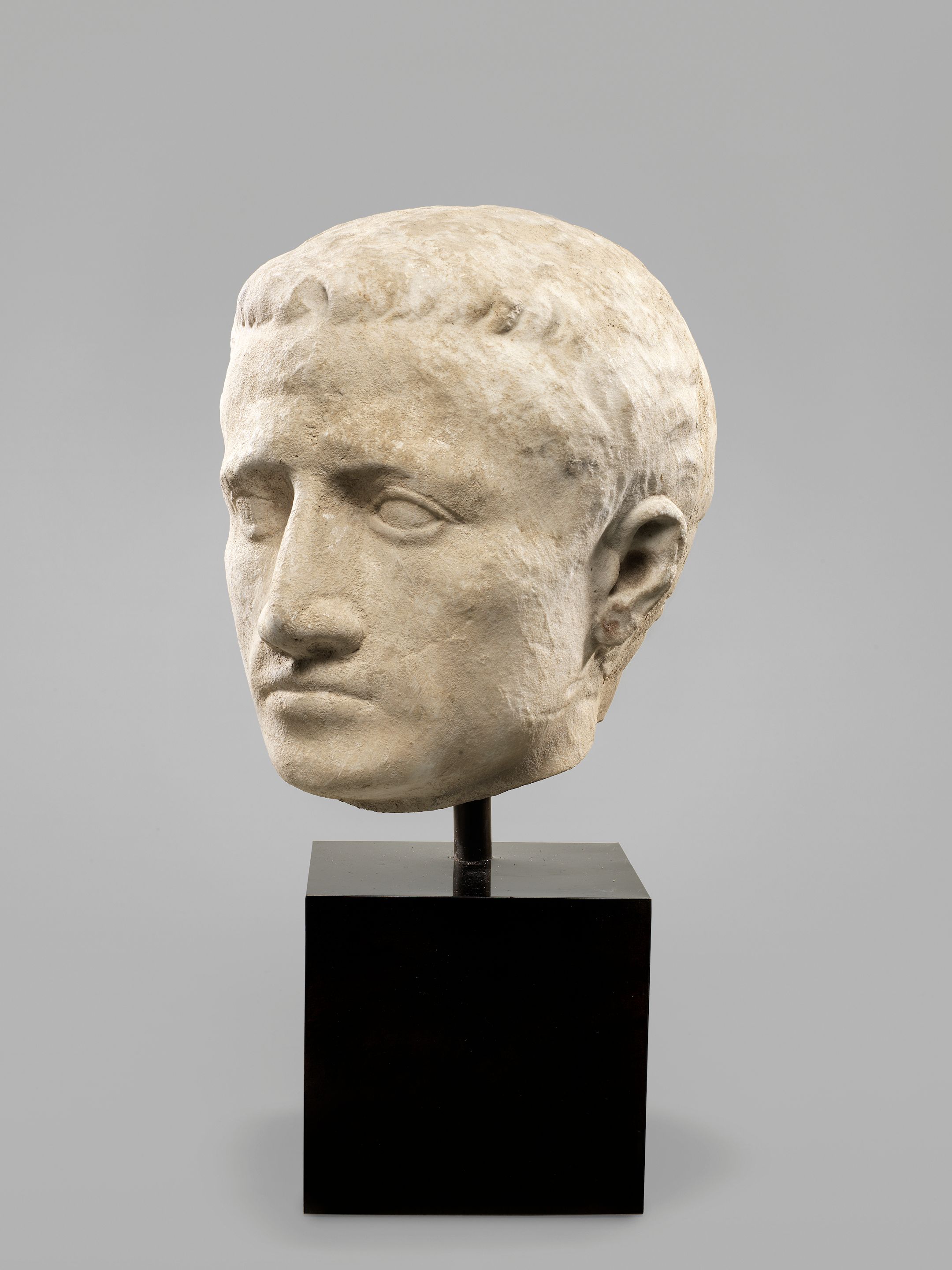 Bonhams : A fragmentary Roman marble portrait head of a man