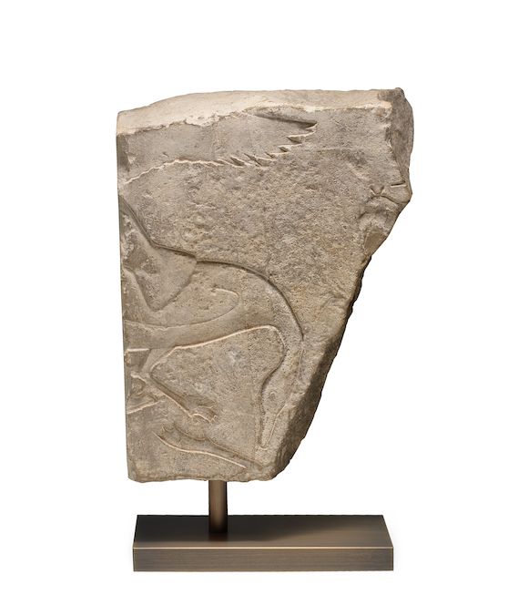 Bonhams : An Egyptian limestone talatat relief fragment