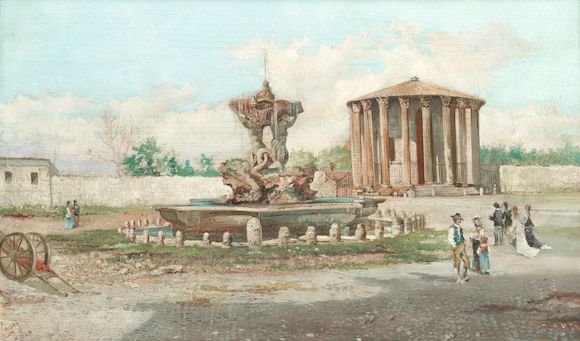 Bonhams : George Edwin Ewing (British, 1828-1884) The temple of Vesta ...