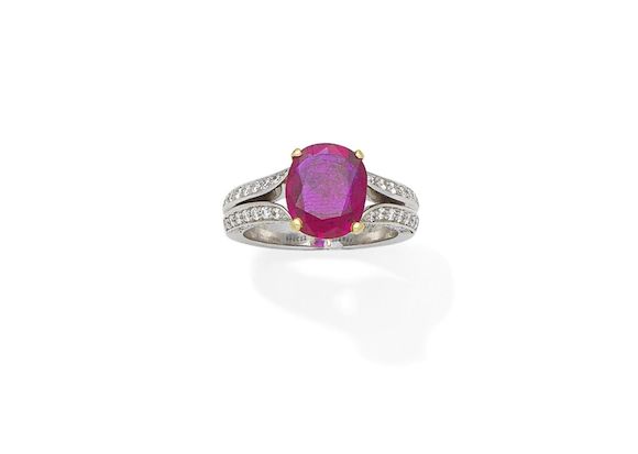 Bonhams : A ruby and diamond ring, by Boodles