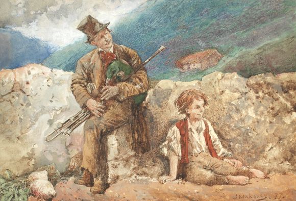 Bonhams : James Mahoney (Irish, 1810-1879) The Irish piper