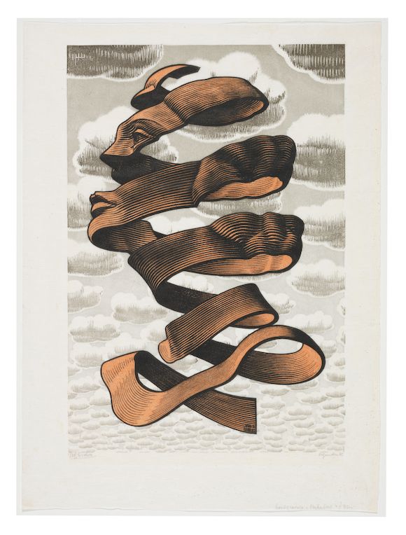 Bonhams : Maurits Cornelis Escher (Dutch, 1898-1972) Rind Woodcut in ...