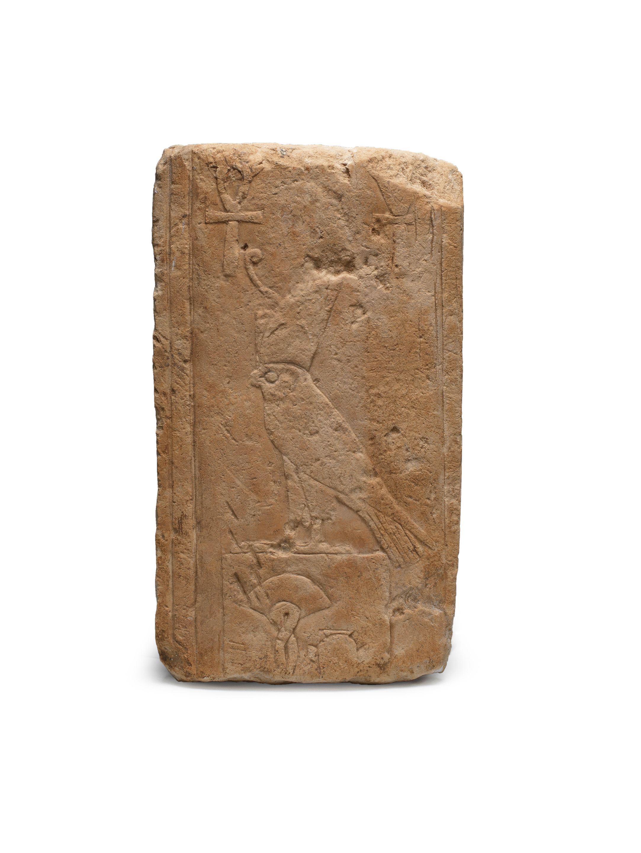 Bonhams : An Egyptian limestone relief inscribed with the Horus name of ...